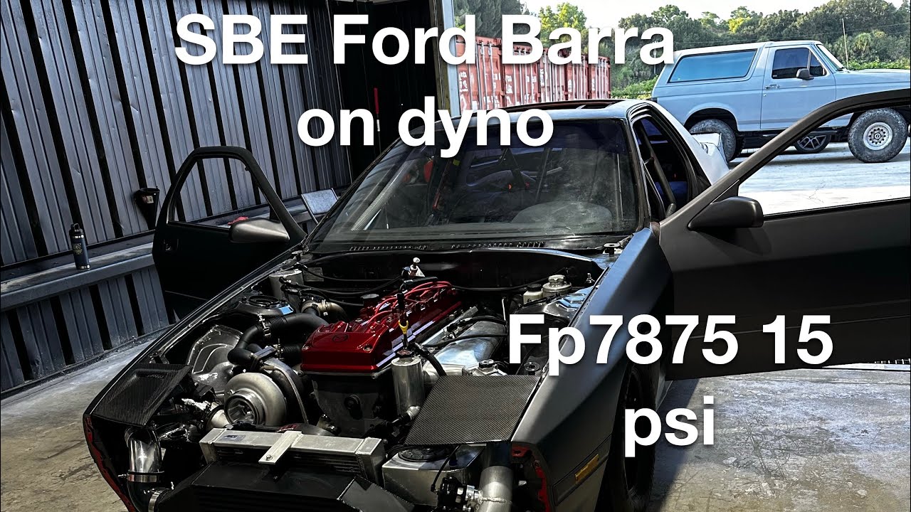 SBE Ford barra powered rx7 hits dyno - YouTube