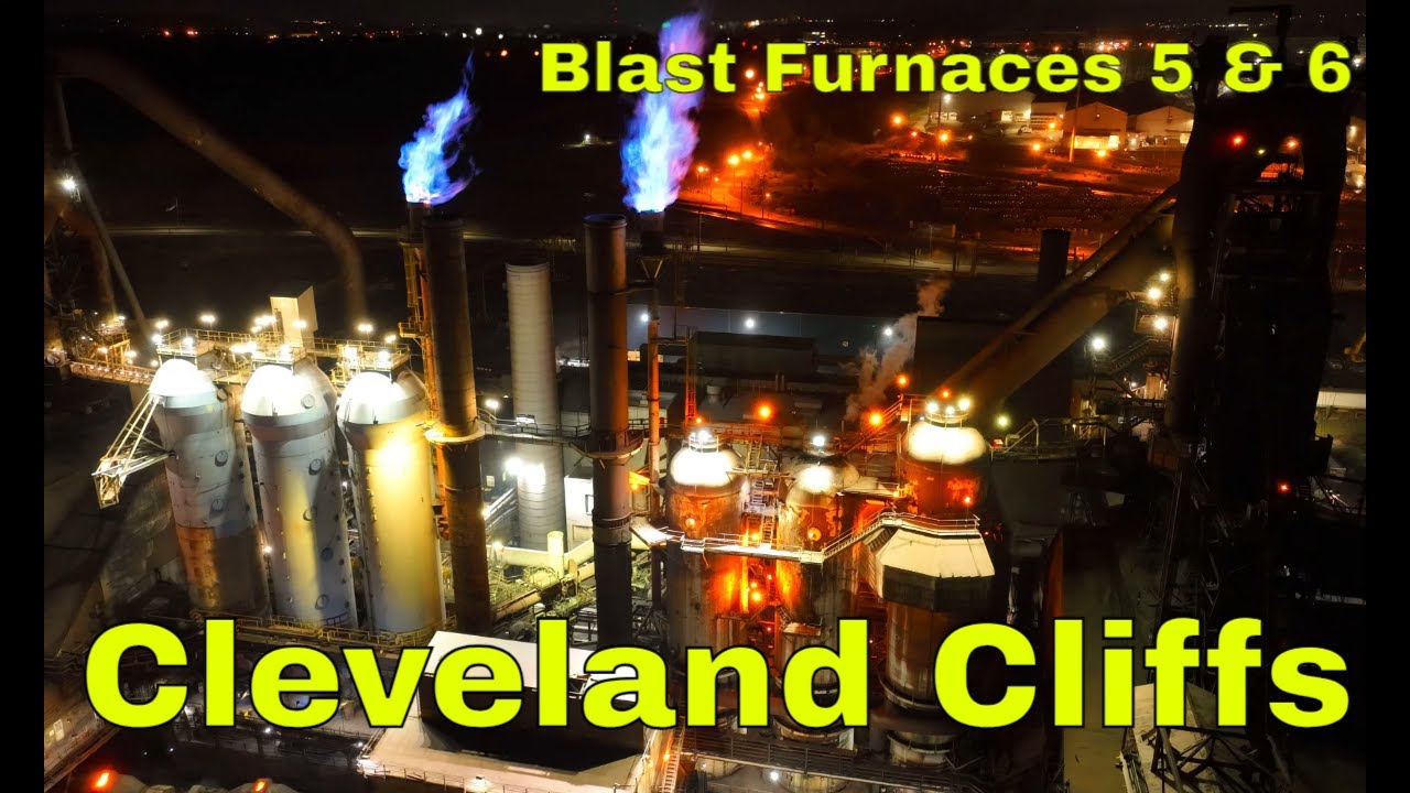 Cleveland Cliffs - Blast Furnaces 5 & 6 - A Nighttime Hyperlapse - YouTube