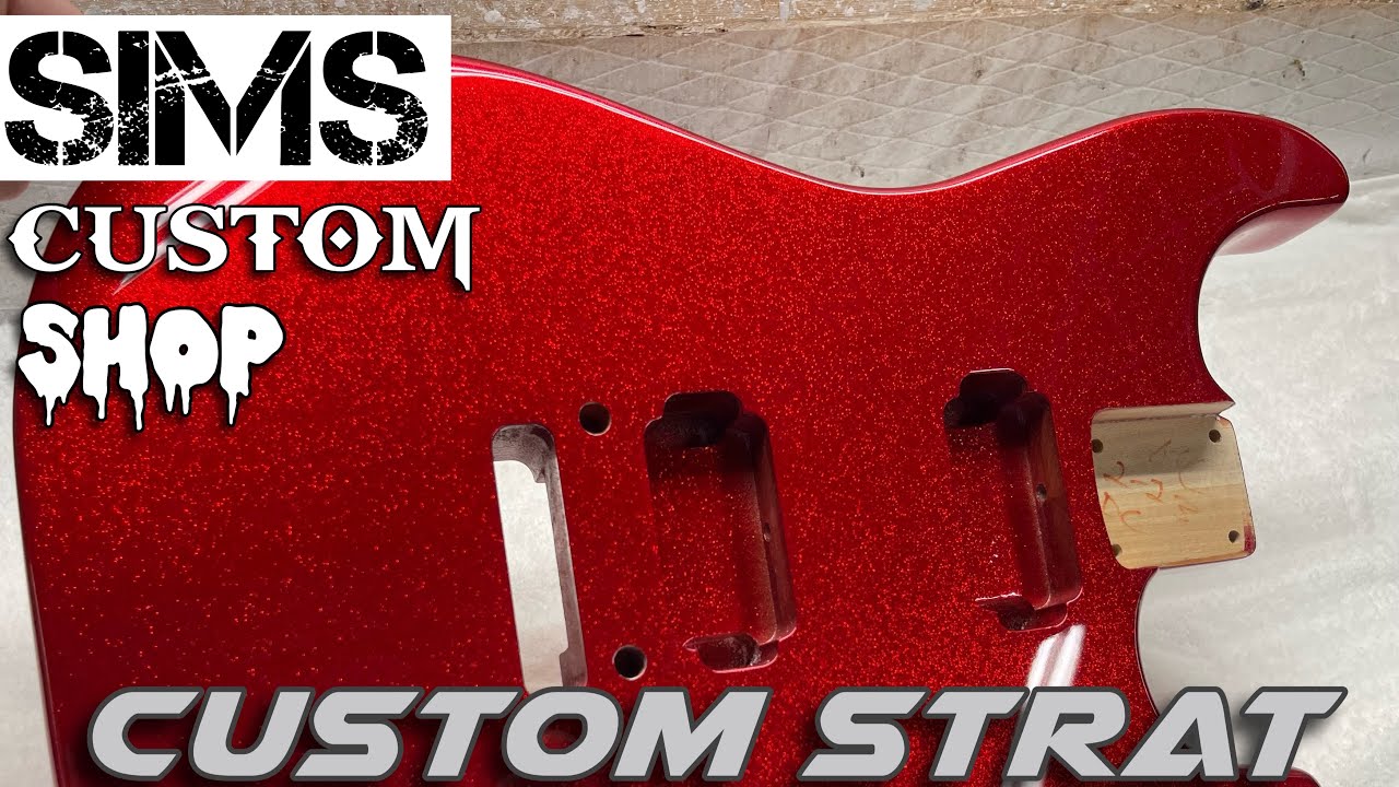 DC Customs Strat - Kandy Apple Red paint by Sims Guitar Painting - YouTube