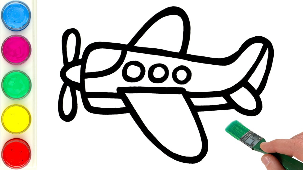How to Draw and Paint an Airplane | Drawing, Painting and Coloring for ...