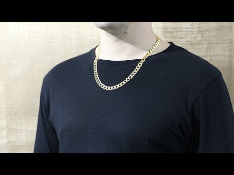 R7_22 - 9ct Gold Italian Curb Chain 9mm  22\