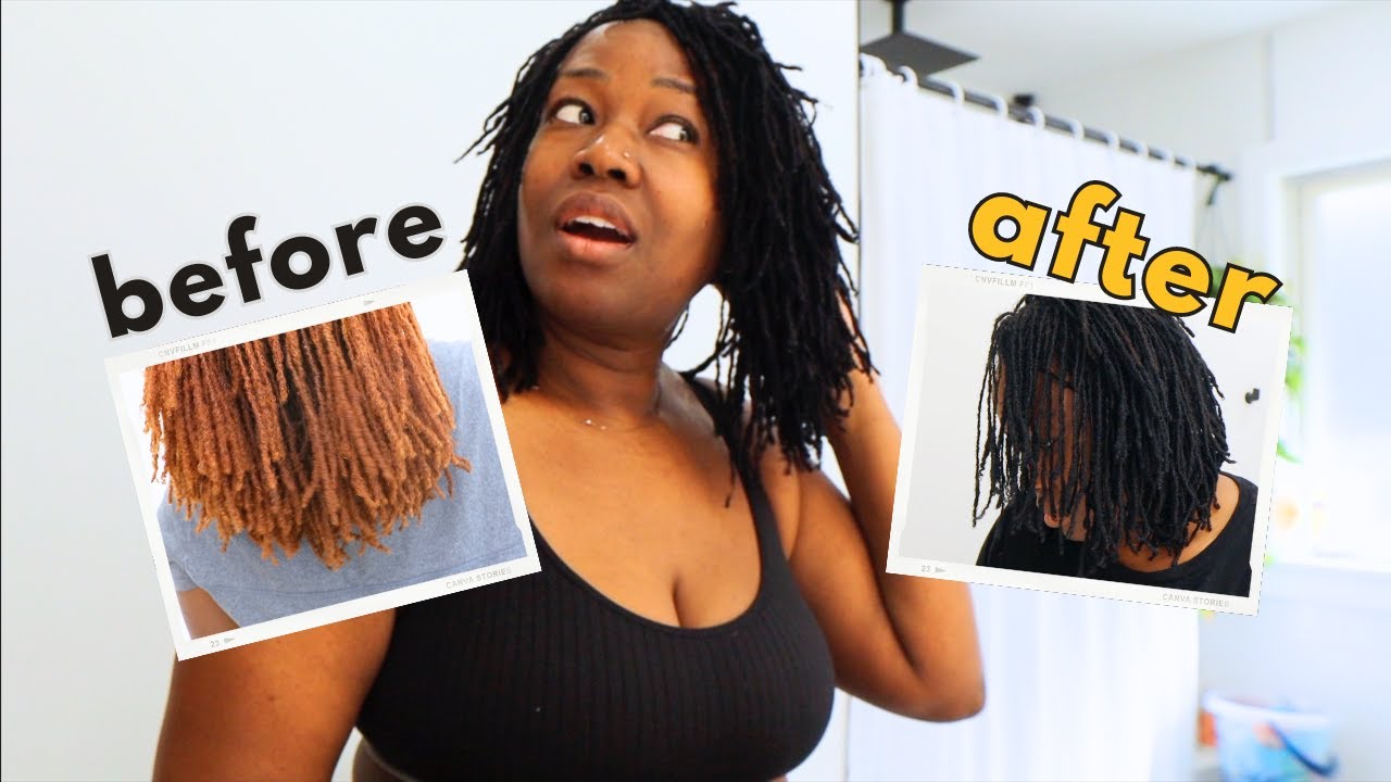 I DYED MY MICROLOCS JET BLACK from Ginger Copper! *this is what ...