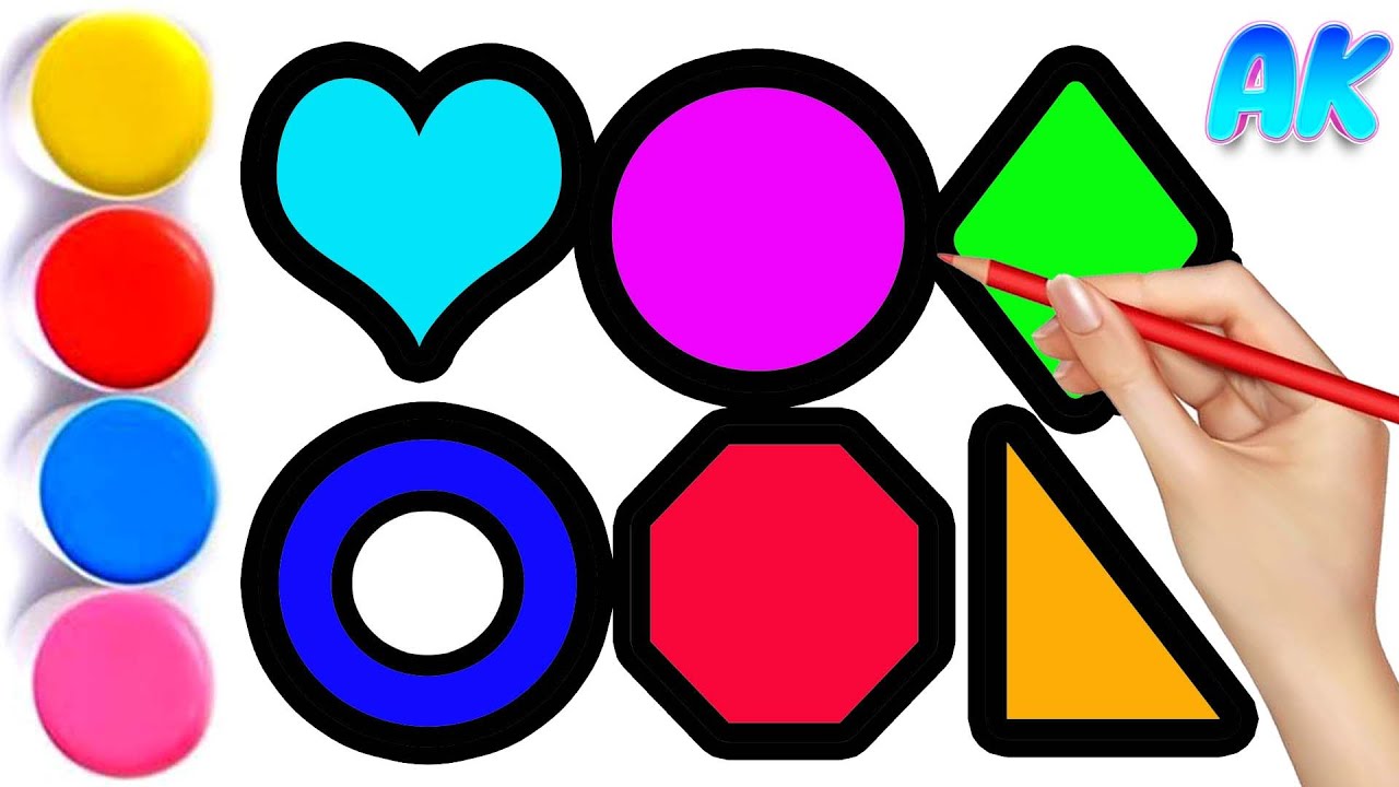 learn New shapes, shapes drawing, How to draw all shapes | Educational video, preschool learning ...