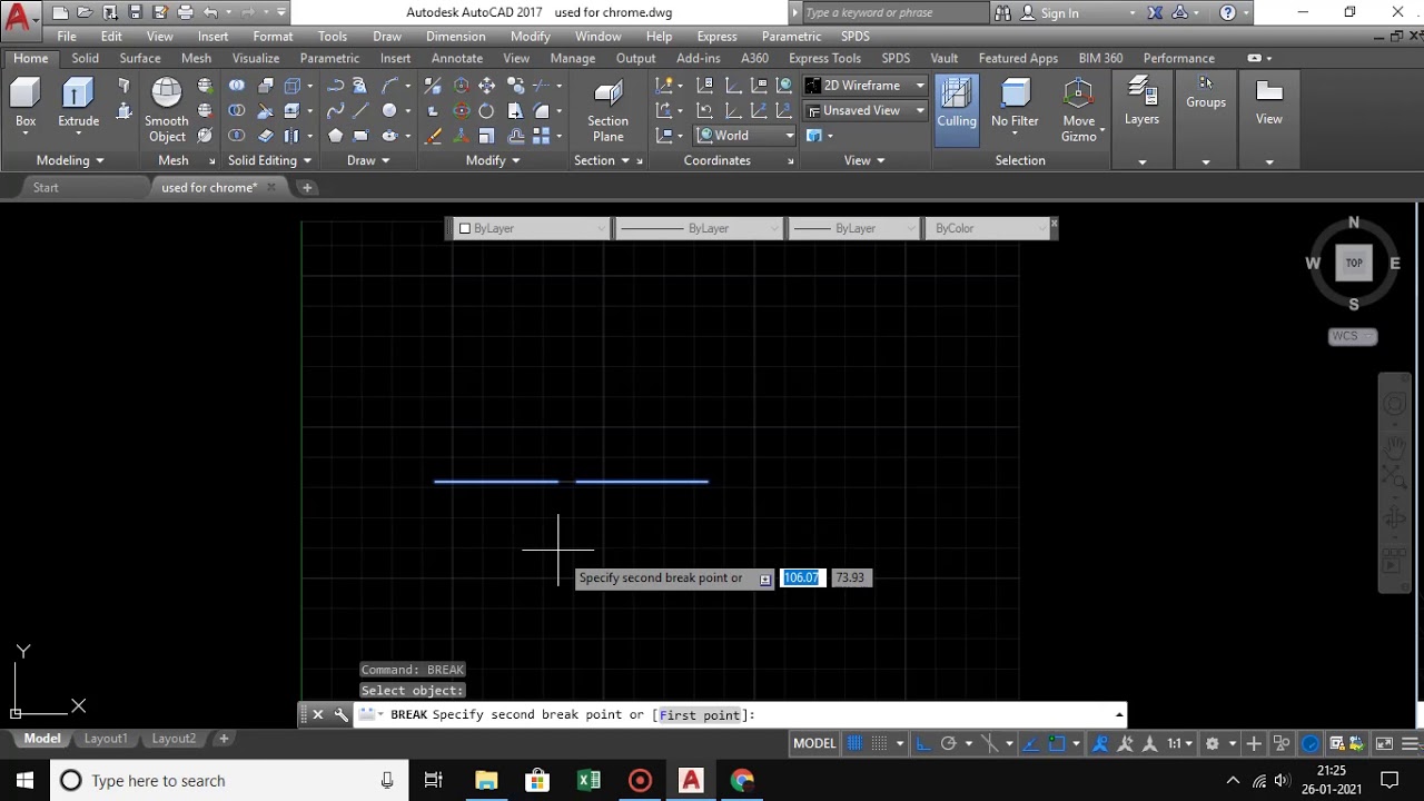 AutoCAD - BREAK in AUTOCAD | learn autocad free - YouTube