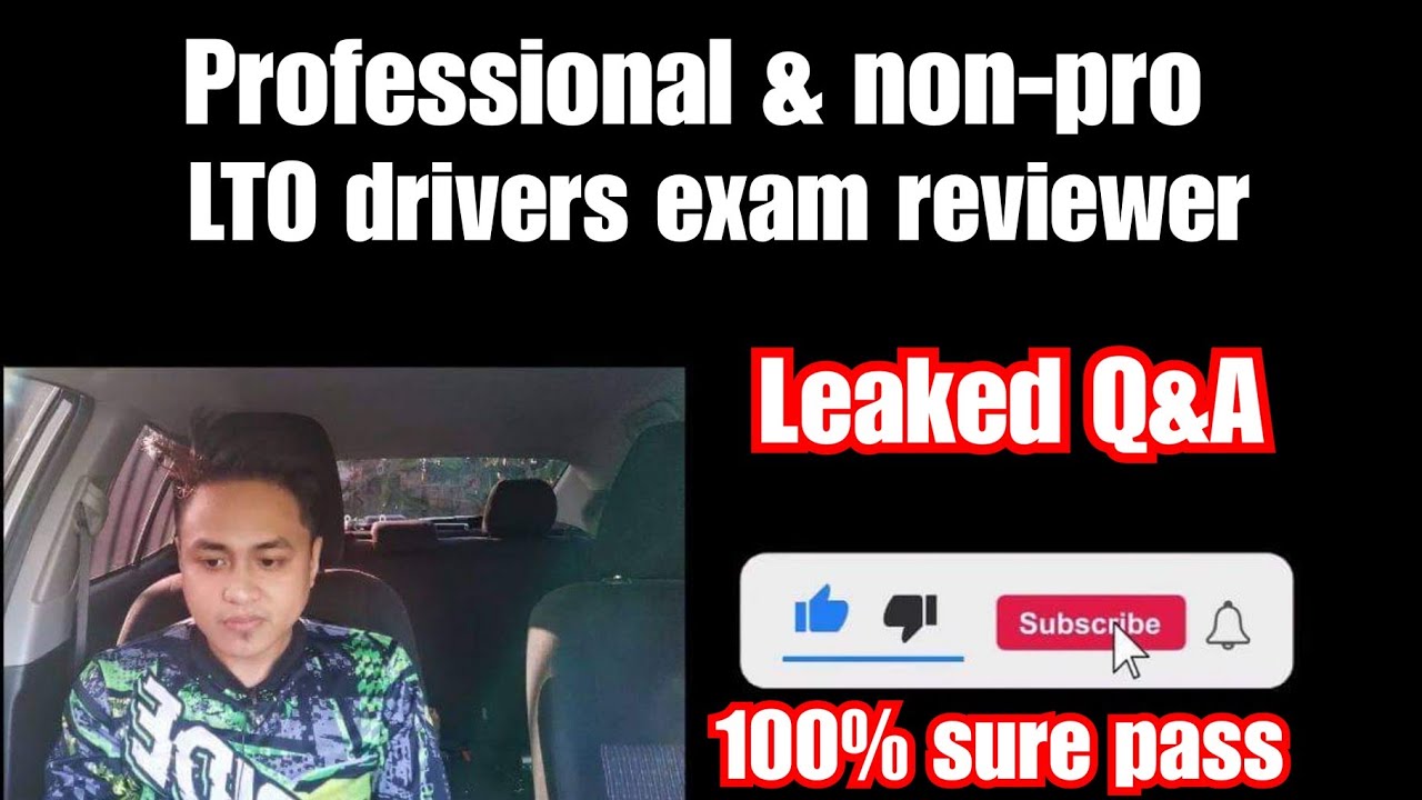 LTO: PROFESSIONAL & NON-PRO DRIVERS EXAM REVIEWER 2020 TAGALOG //LEAKED ...