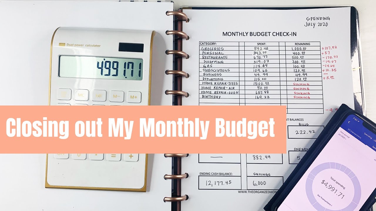 Closing Out My Monthly Budget - YouTube