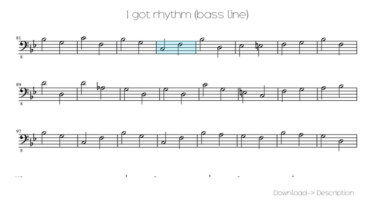 🎶 I Got Rhythm (bass Line) 🎸🎸 - YouTube