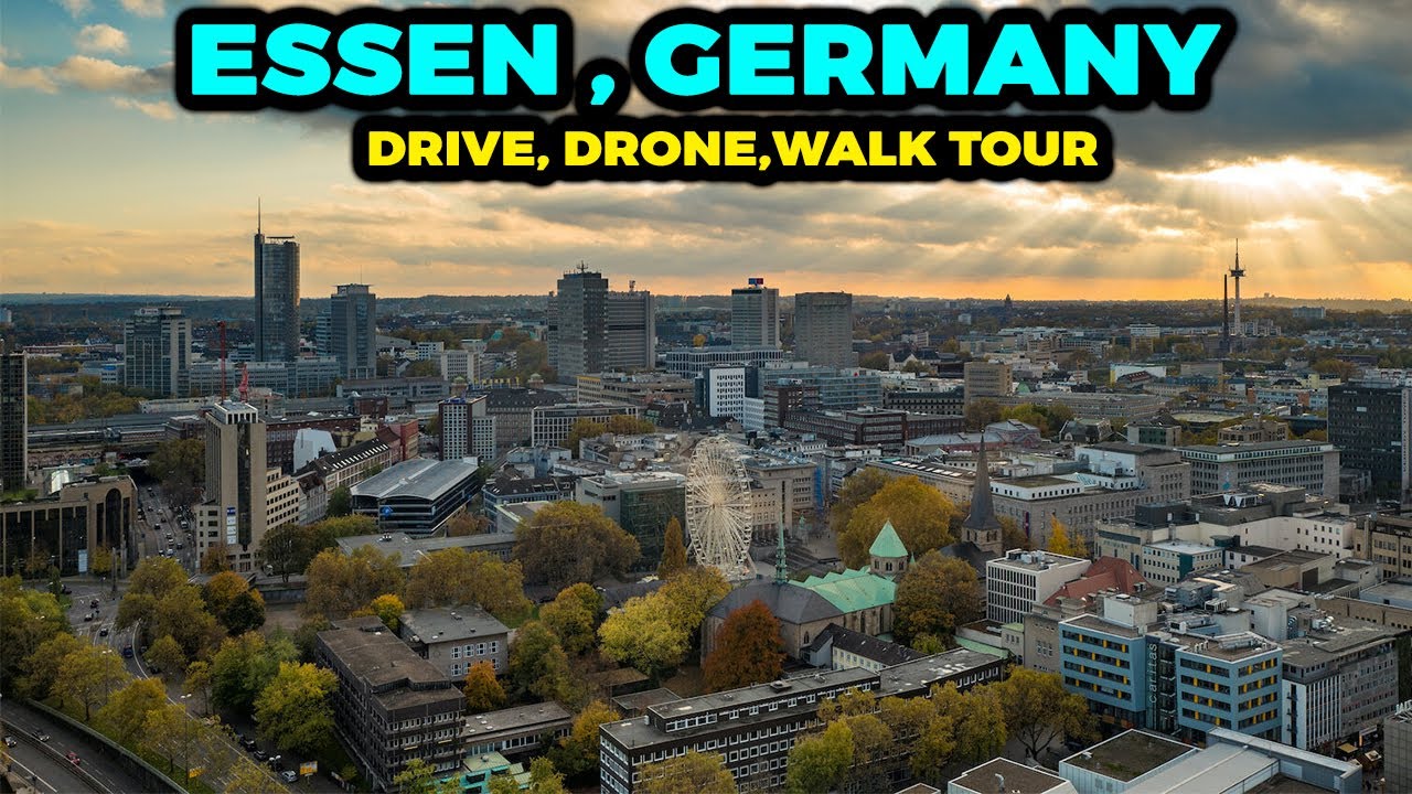 ESSEN GERMANY 4K DRONE DRIVE WALK TOUR - YouTube