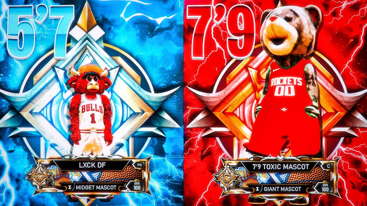 5'7 MIDGET LEGEND MASCOT vs 7'9 GIANT LEGEND MASCOT ON 1V1 COURT! BEST ...