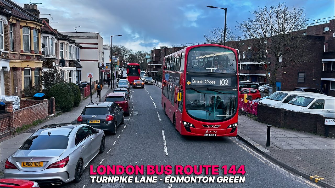 London Bus Part Journey: Route 144 - Turnpike Lane to Edmonton in North ...