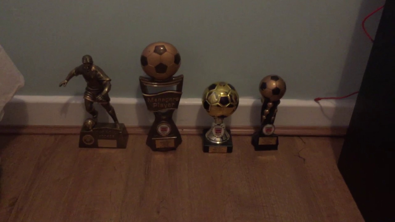 Football team trophie collection - YouTube