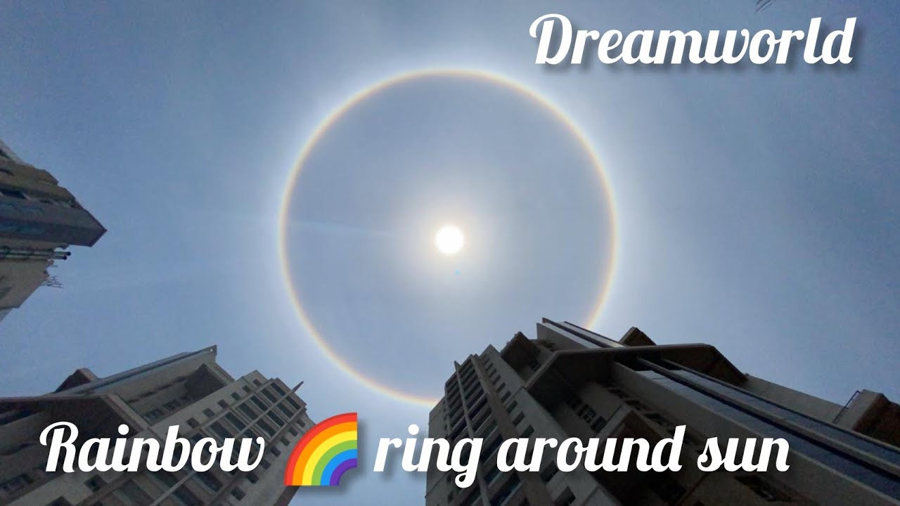 Rainbow ring around Sun🌞| Rainbow formed around sun today in Hyderabad ...