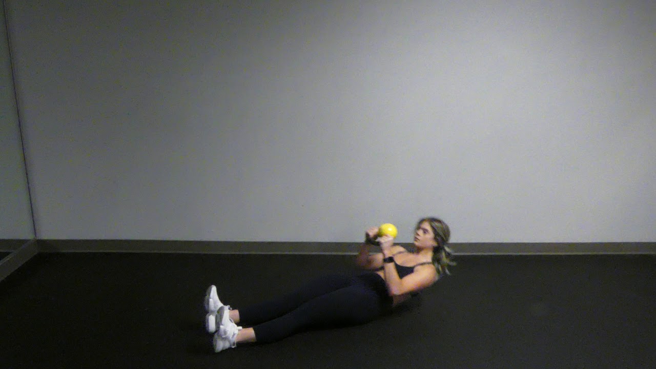 Straight leg sit up + press with KB - YouTube