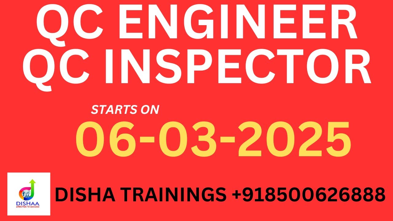 QUALITY ENGINEER INSPECTOR BATCH STARTS - YouTube
