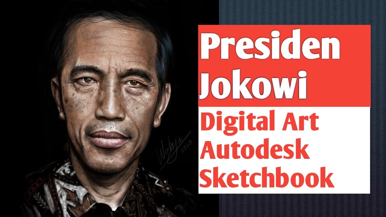 Lukisan Presiden Jokowi Digital Art Autodesk Sketchbook Android - YouTube