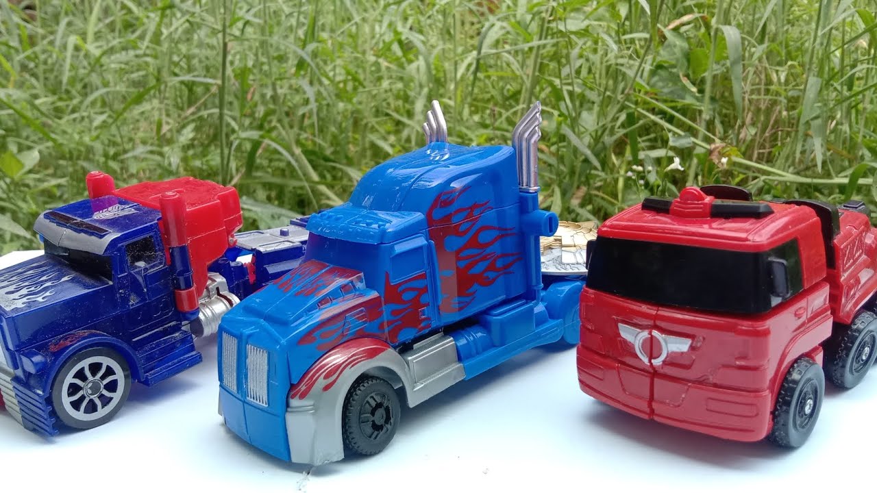 Mainan Transformers, Optimus Prime, mobil pemadam kebakaran - YouTube