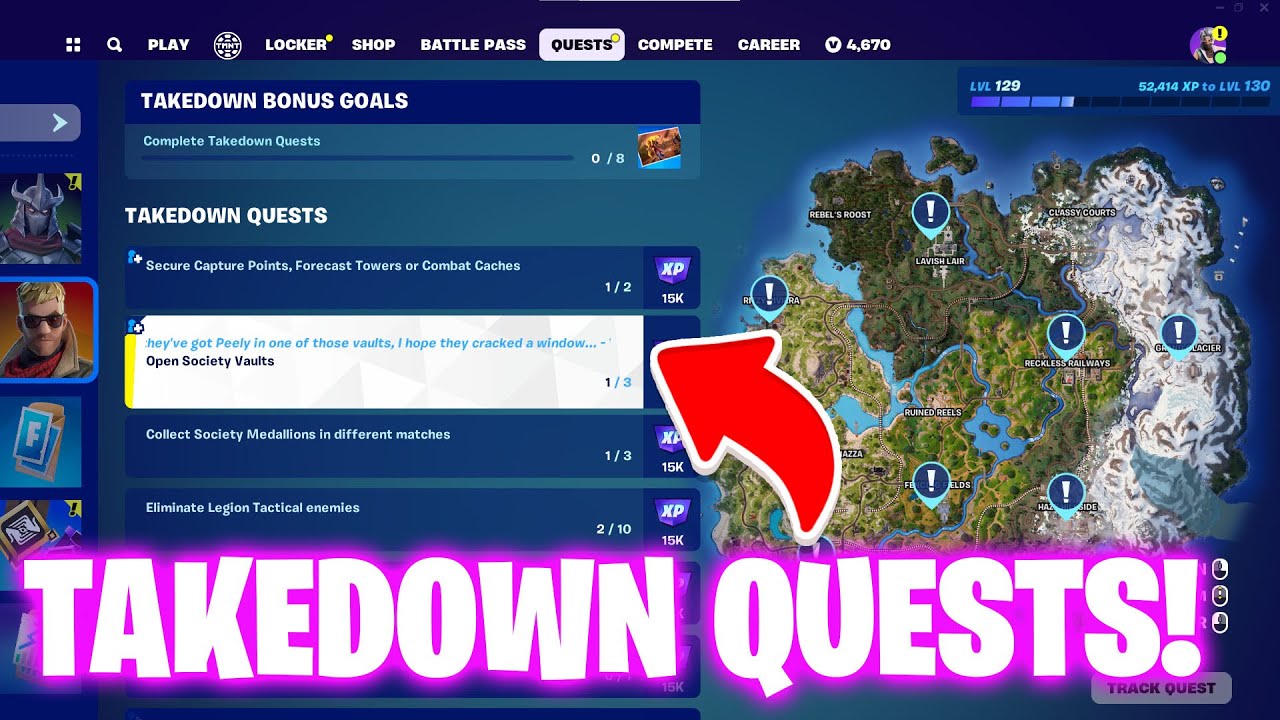 How To Complete Takedown Quests in Fortnite - takedown challenges in Fortnite - YouTube