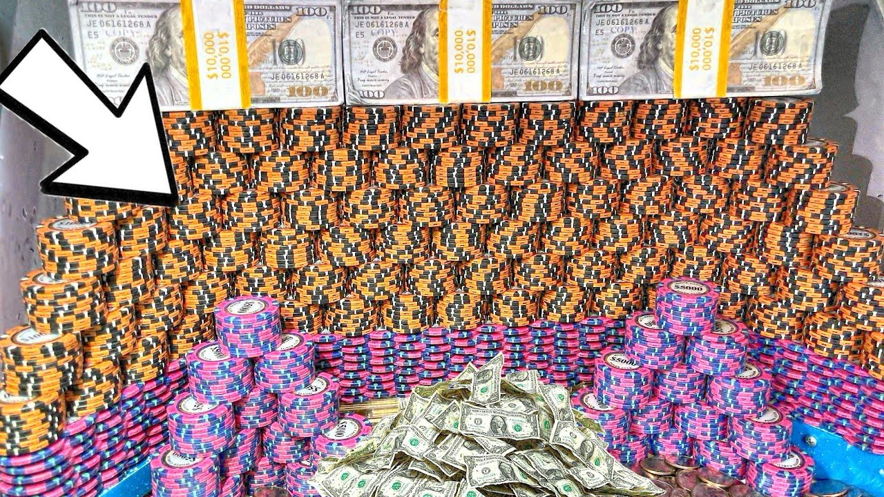 WORLD’S “BIGGEST” POKER CHIP WALL CRASH! HIGH LIMIT COIN PUSHER MEGA ...