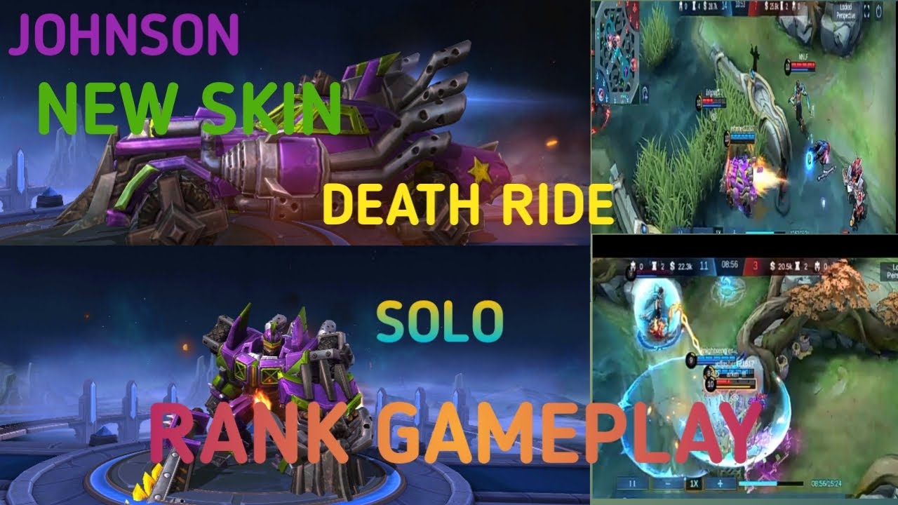 #MLBB JOHNSON, DEATH RIDE NEW SKIN SOLO RANK GAME - YouTube