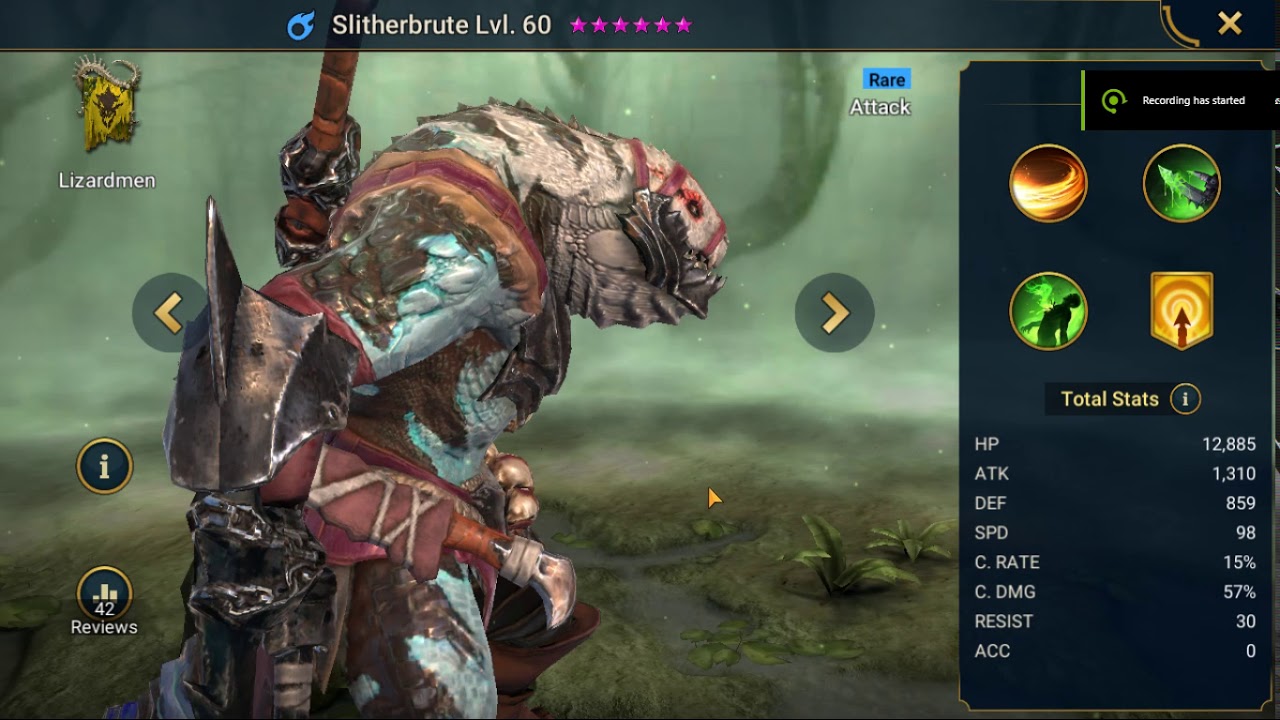 Raid Shadow Legends Hero Showcase Slitherbrute lv 60 - YouTube