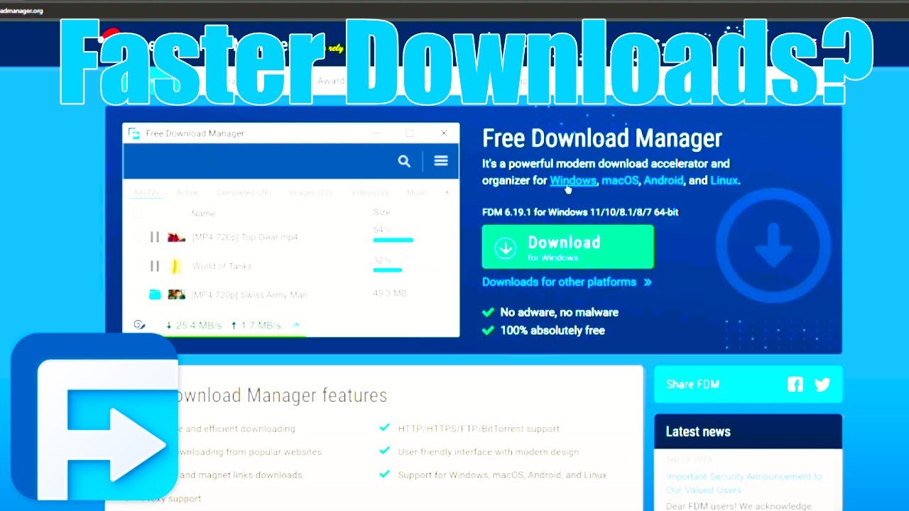 FREE download manager faster than browser downloader? (Google Chrome ...