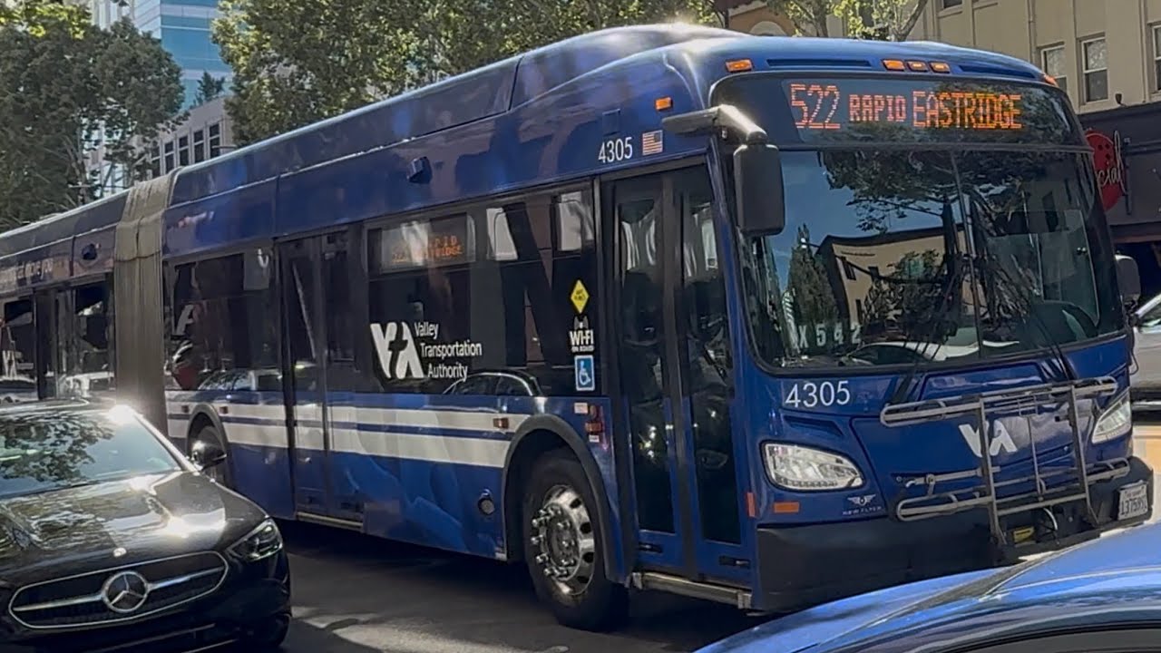 Silicon Valley’s VTA Bus Route 522 To Rapid Eastridge Passing By Santa ...