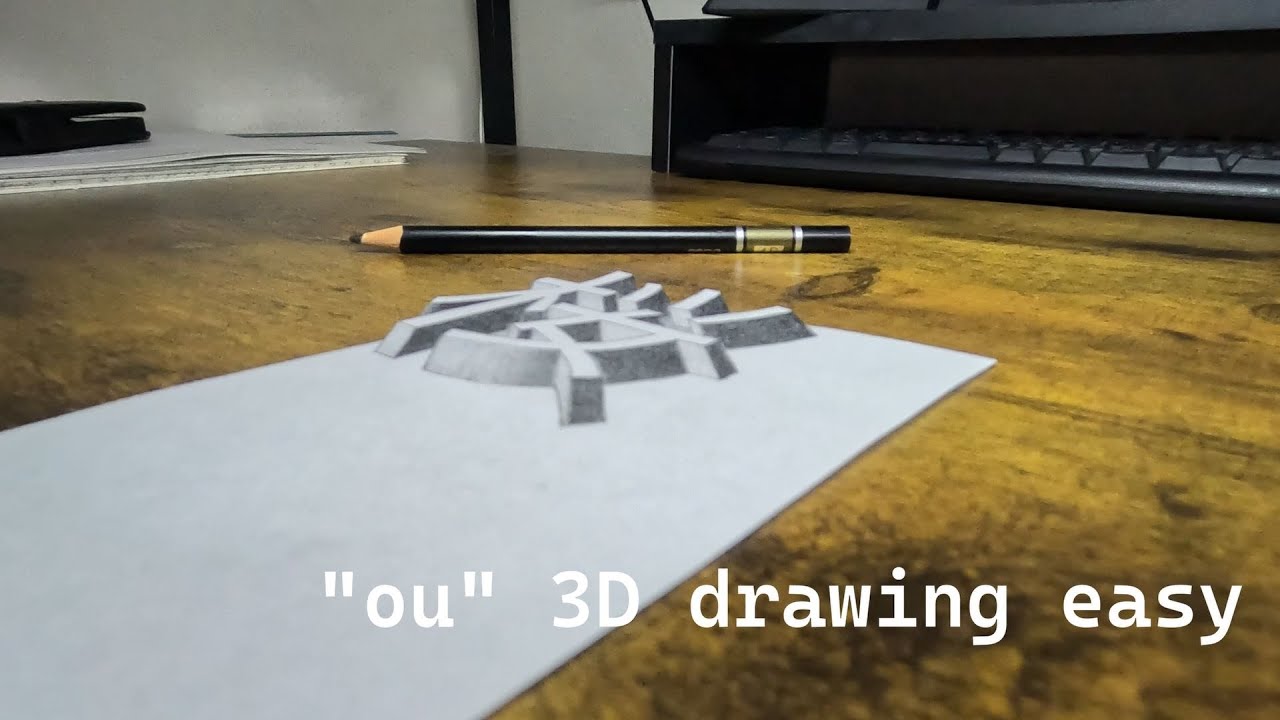 "ou" 3D drawing easy #3d #3ddrawing - YouTube