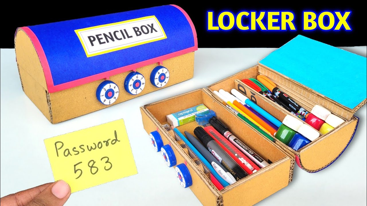 How to make a pencil locker box | DIY Locker pencil box | how to make ...