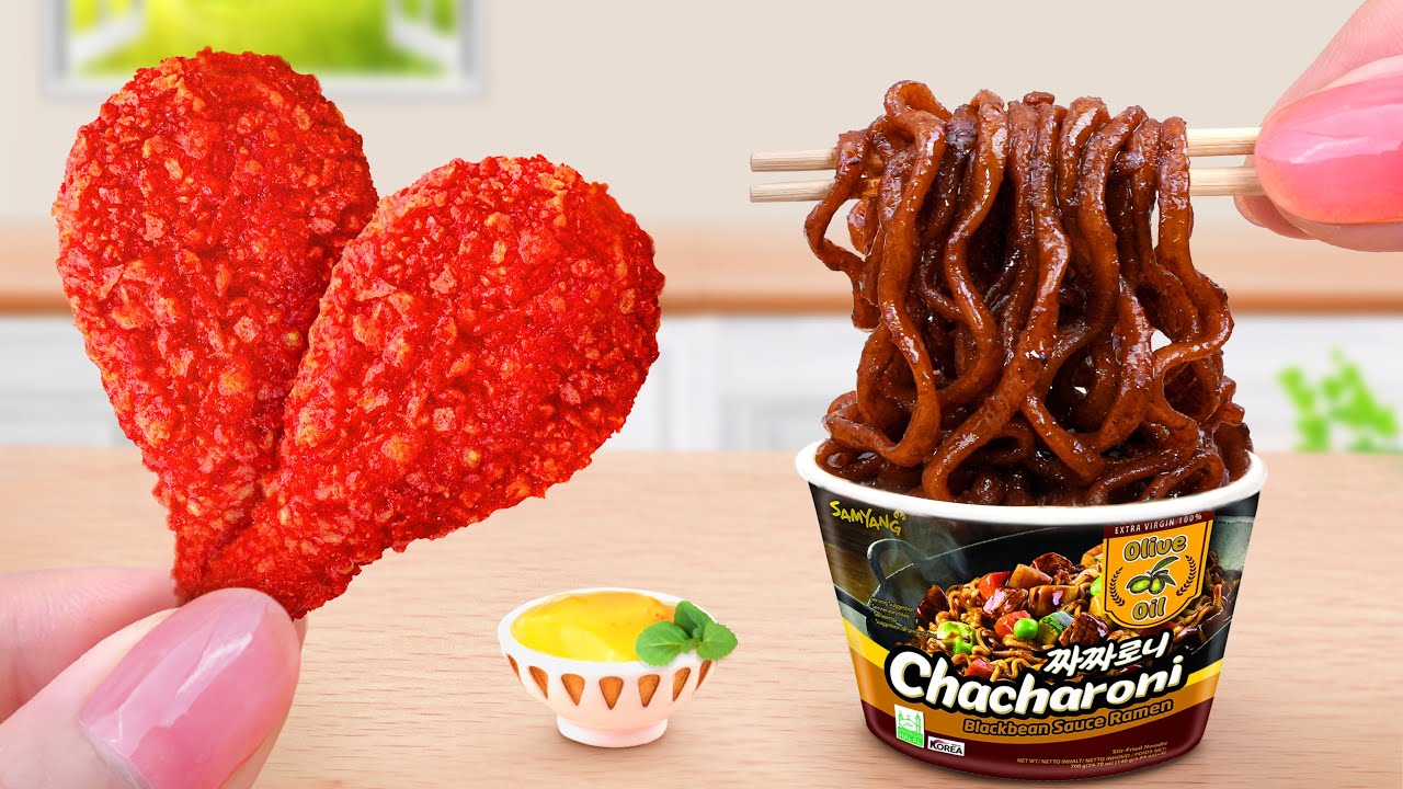 5000+ Korean Food Recipe 😍 Miniature Fried Chicken Cheetos Black Bean ...