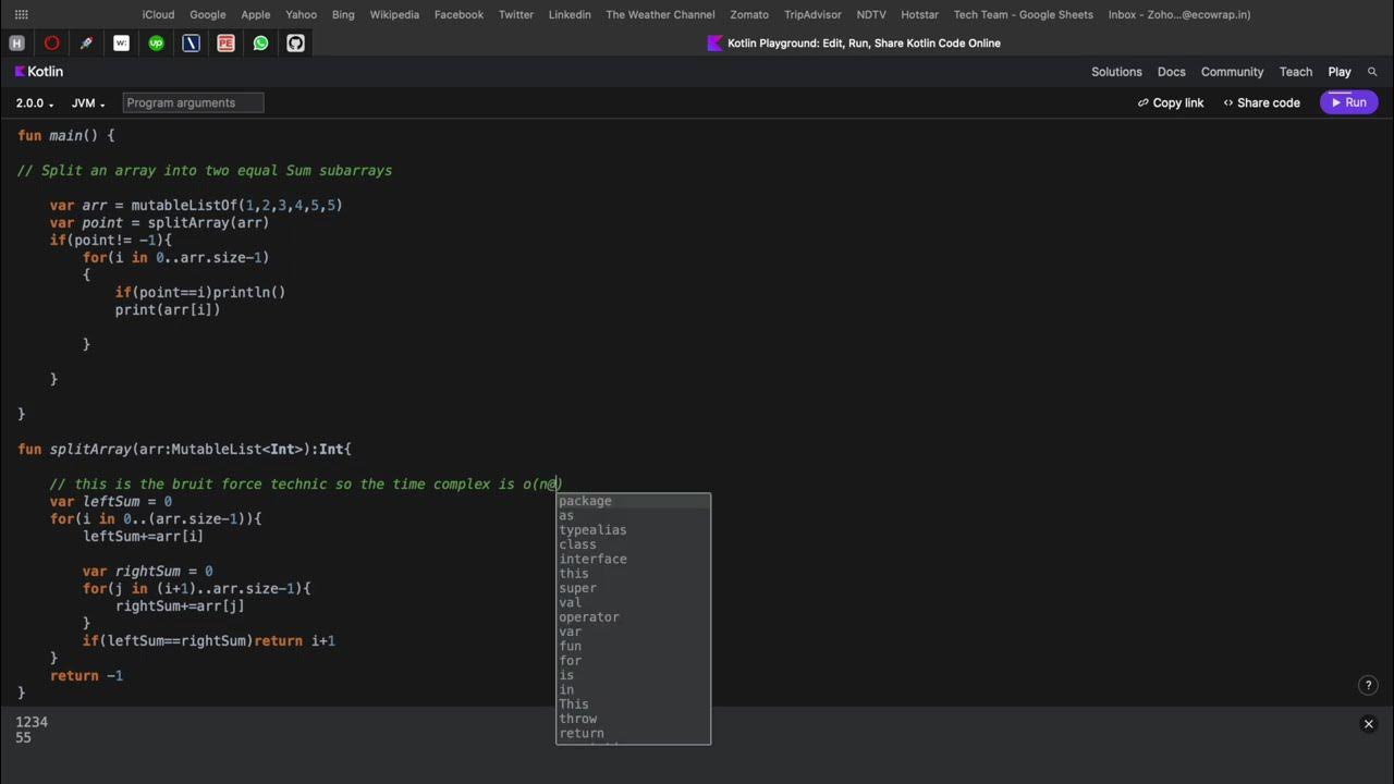Split An Array Into Two Equal Sum Subarrays Youtube