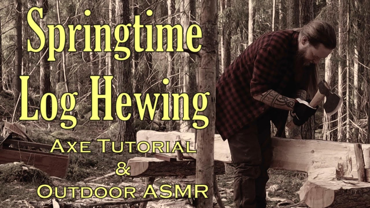 Springtime Log Hewing! How to make lumber from a tree. Gransfors bruk ...