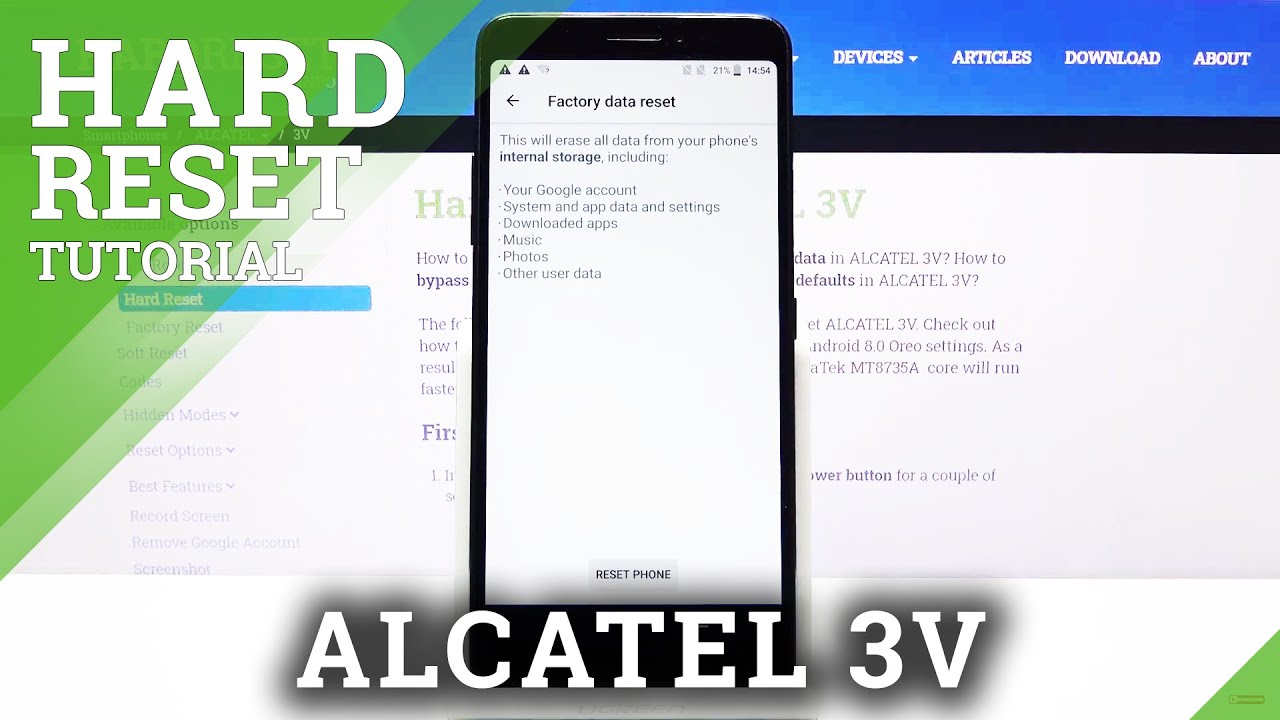 How to Hard Reset ALCATEL 3V – Hard Reset via Settings - YouTube