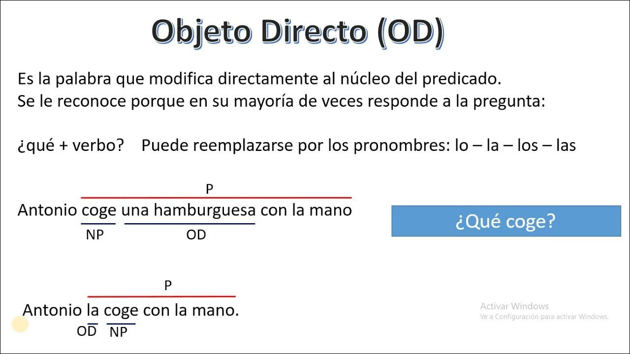 Objeto directo e indirecto - YouTube