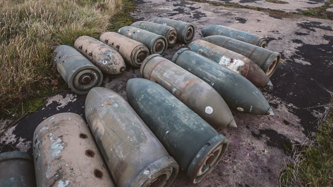 UNEXPLODED BOMB SHELLS FOUND AT ABANDONED ARMY BASE - YouTube