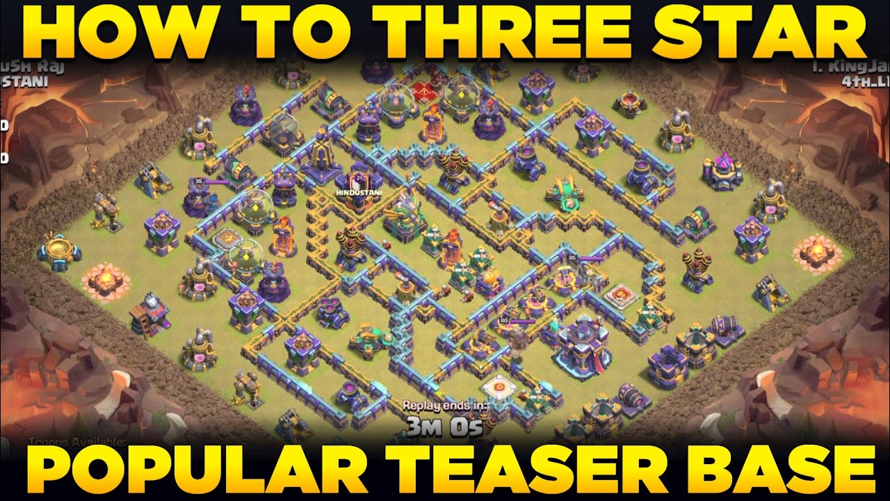 How to 3 Star Th15 Popular Teaser Base | Th15 Corner Base 3 Star Attack ...