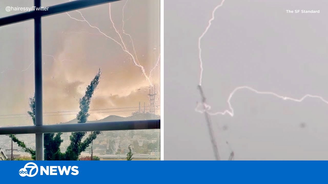Video captures moment lightning strikes SF's Sutro Tower, Transamerica ...