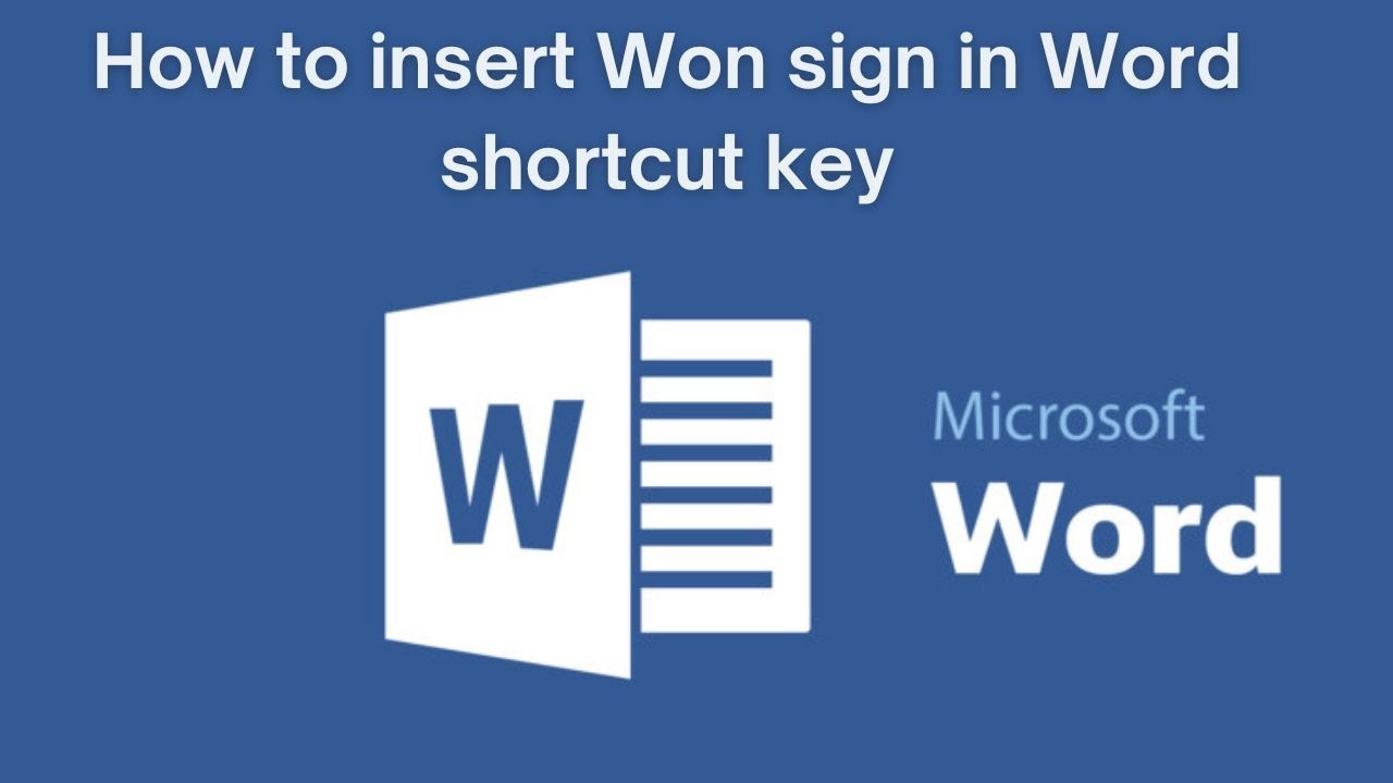 How to insert Won sign in Word shortcut key - YouTube