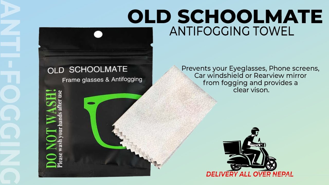 OLD SCHOOLMATE Frame Glasses and Antifogging Reusable Microfiber Cloth ...