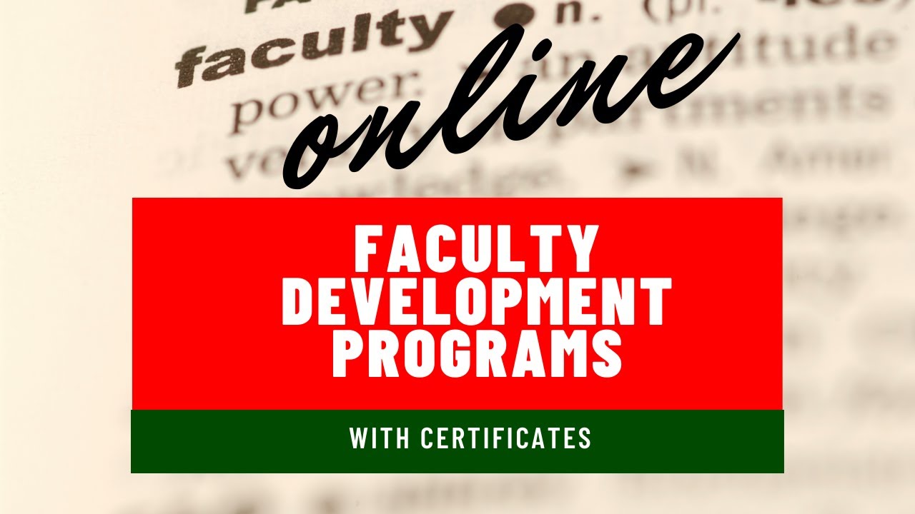 Online Faculty development programs2020/faculty development programs ...