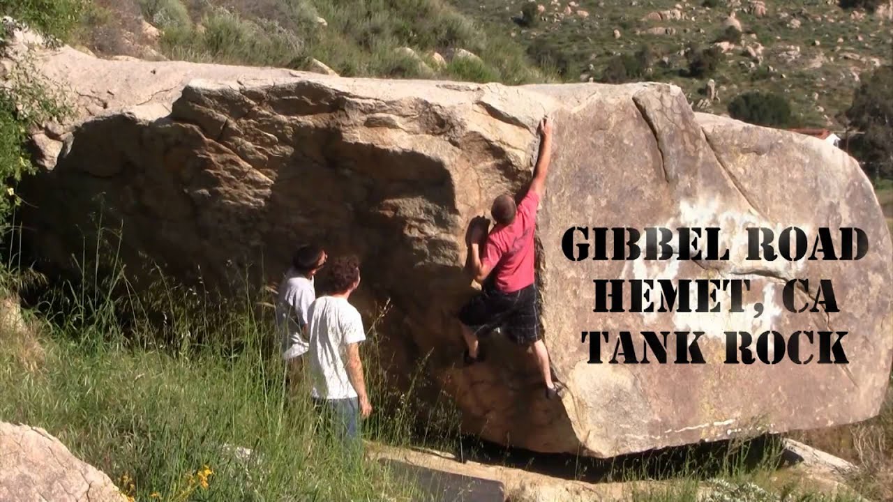 Bouldering Tank Rock on Gibbel Road in Hemet, CA., sit start arete v3 ...