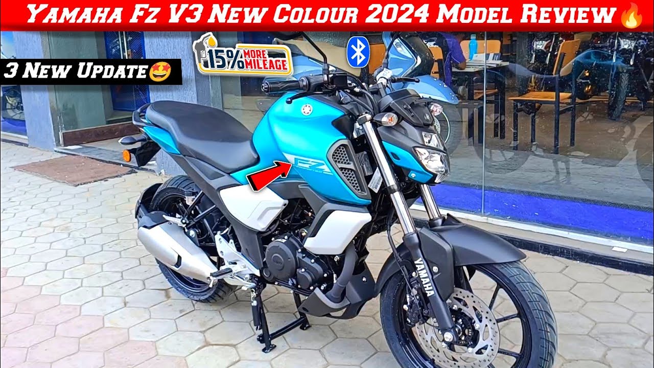 Yamaha Fz V3 New Matte Cyan Colour 2024 Model Detail Review🔥| New Price ...