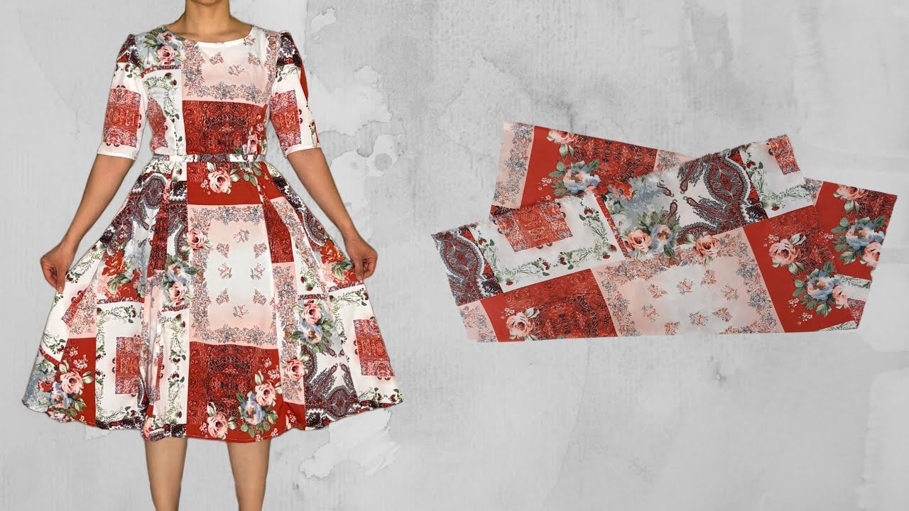 How to Sew a Patchwork Floral Dress | DIY Elegant Dress Tutorial ️ ...