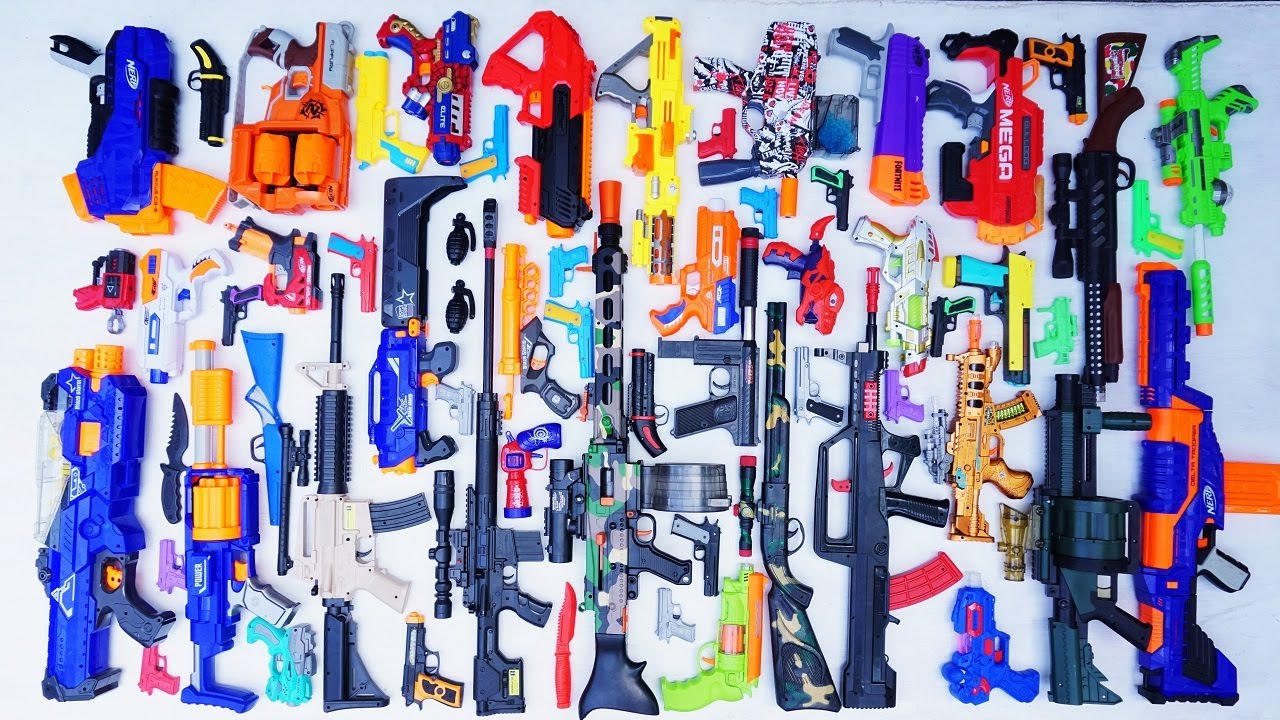 Collecting 7 Sniper Gun MILITARY SNIPER MACHINE GUN M16 ROLLER GUN NERF ...