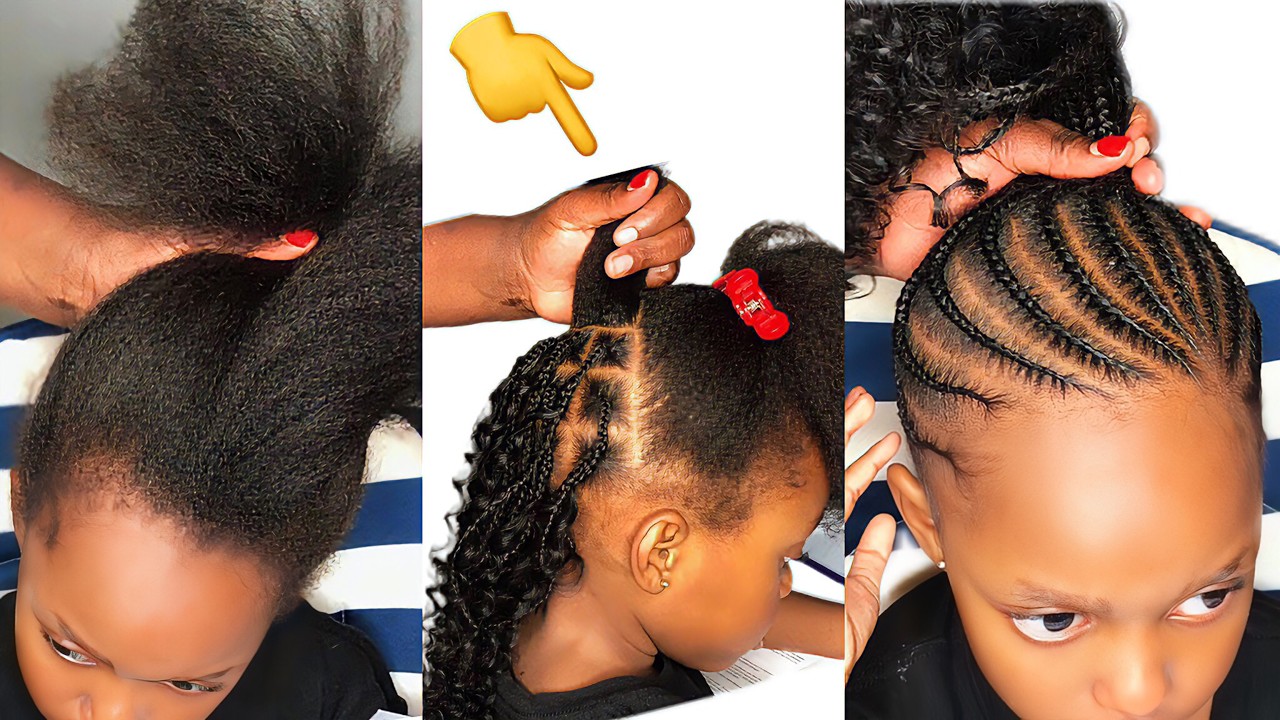 Cornrows Without Tensions 👆|| Kids Cornrow Hairstyle - YouTube