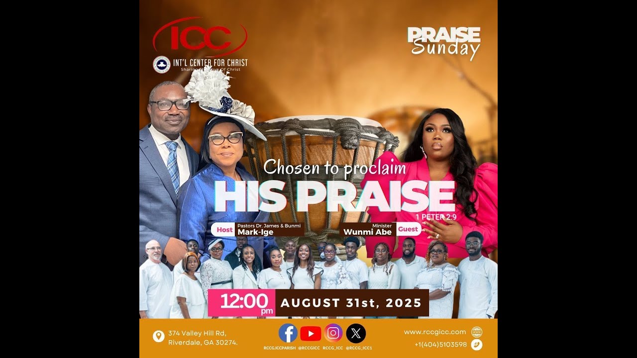 PRAISE SUNDAY 2025 || CHOSEN TO PROCLAIM HIS PRAISE || 08/31/2025 - YouTube