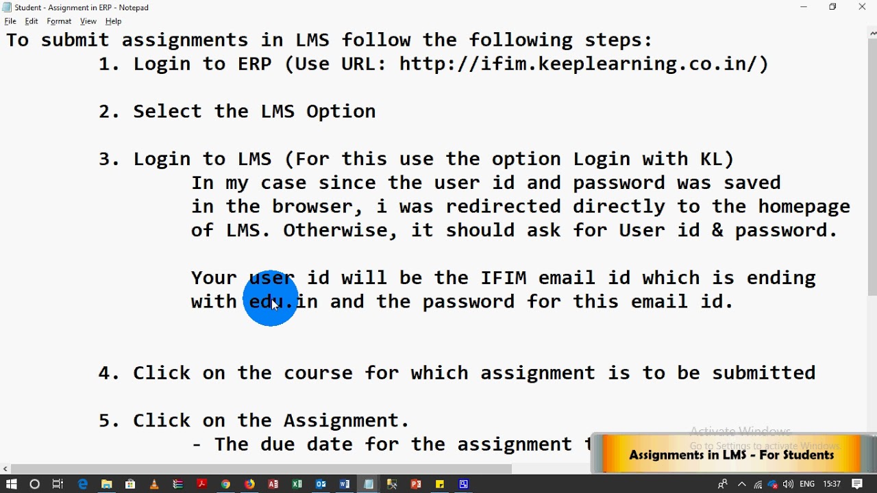 Assignments in LMS For Students - YouTube