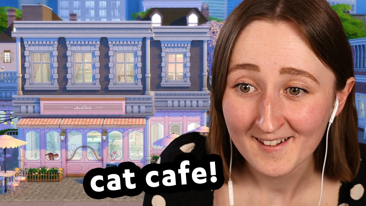 building a cat cafe in the sims & throwing a birthday party for my cat ...