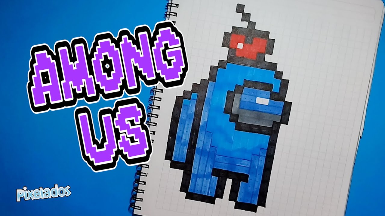 COMO DIBUJAR AMONG US GORRO de CEREZAPIXEL ART - PIXELADOS - YouTube