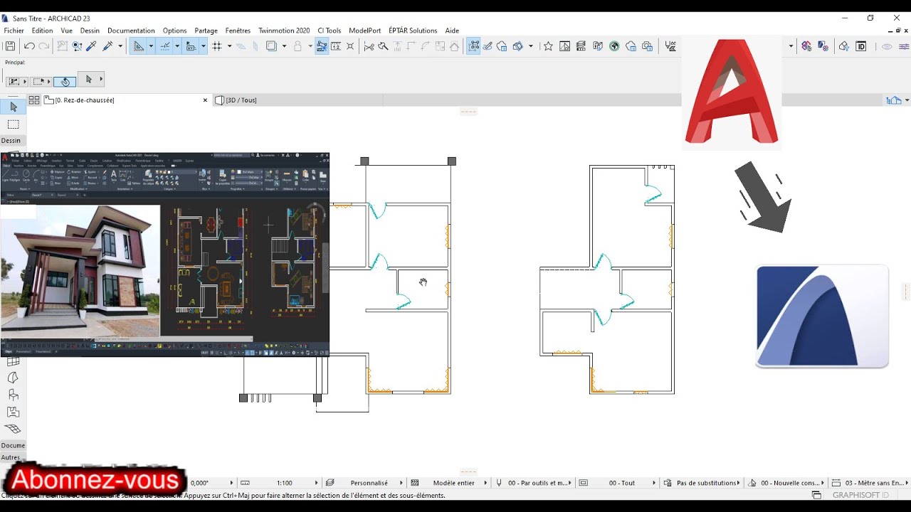 AUTOCAD VERS ARCHICAD - YouTube