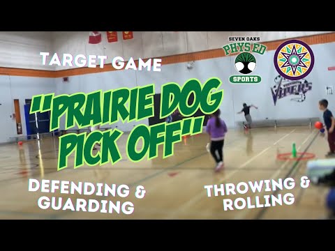 “Prairie Dog Pick Off” is a Phys. Ed. Target Game Activity for Throwing & Rolling.